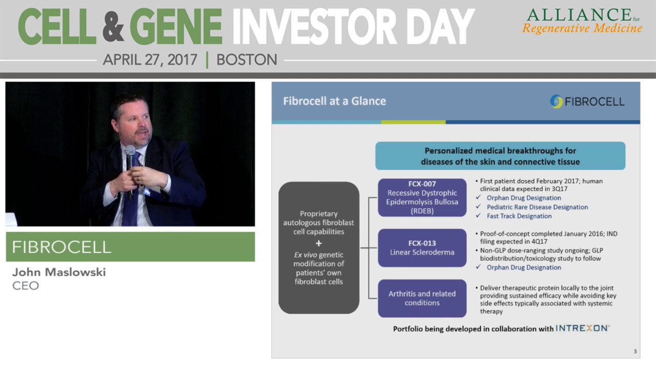 Fibrocell at the 2017 Alliance for Regenerative Medicine - YouTube
