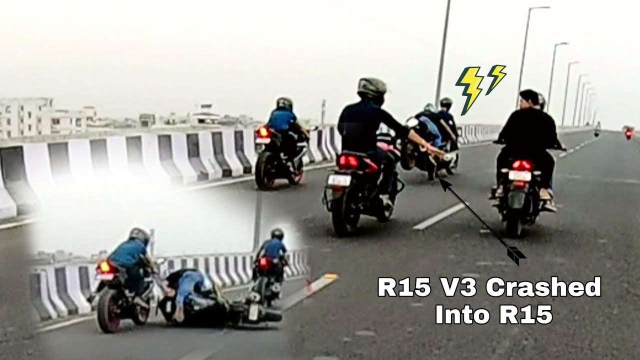CRASH???R15 V3 Crashed Into R15 V3 ll Ride Gone Wrong #liveaccident # ...