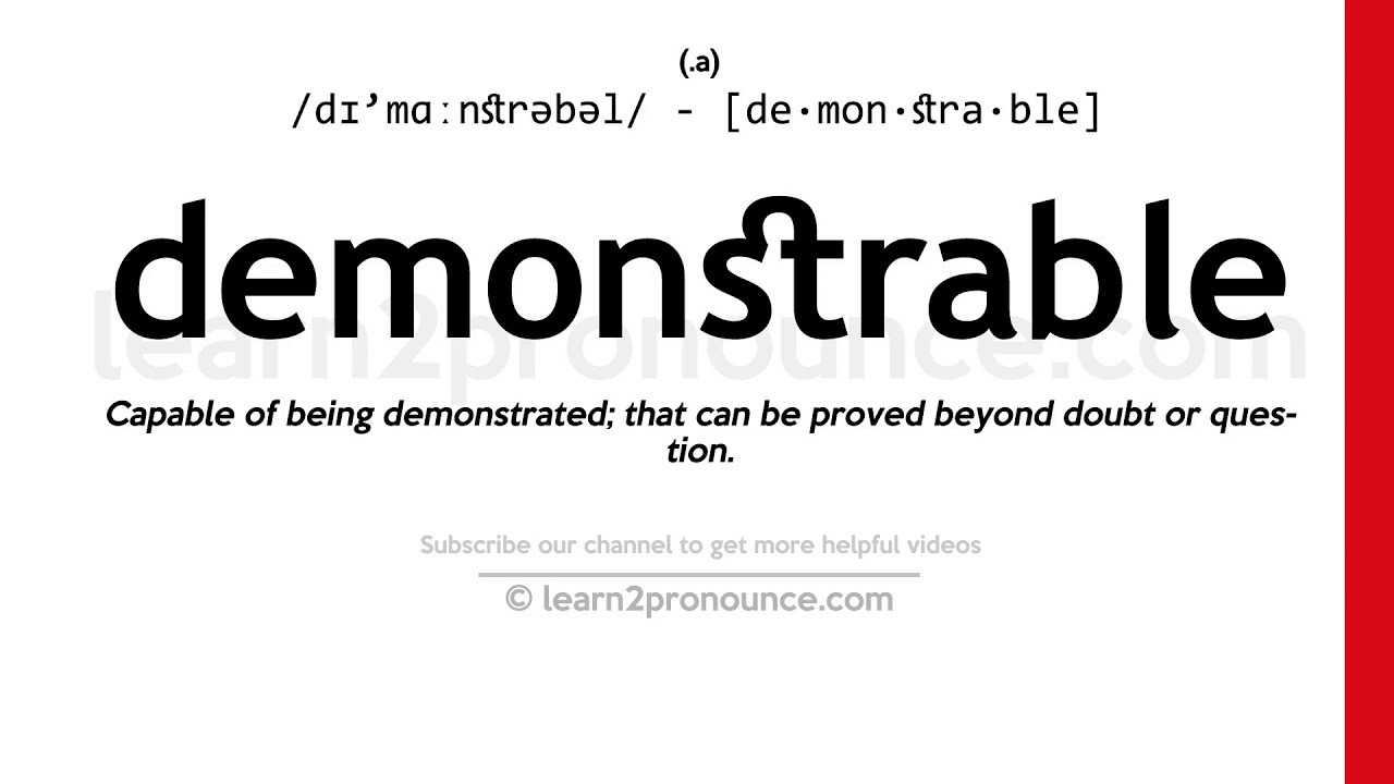 Pronunciation of Demonstrable | Definition of Demonstrable - YouTube