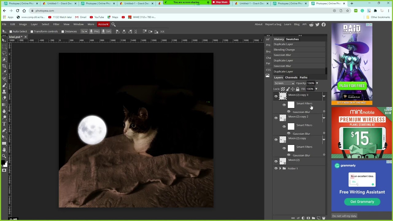 How to make an object glow in photopea - YouTube