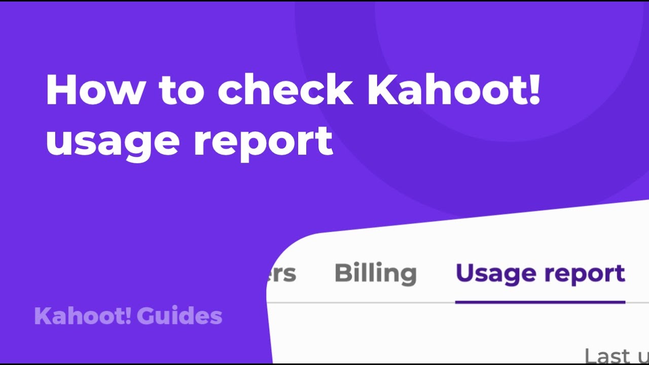 How to check Kahoot! usage report - YouTube