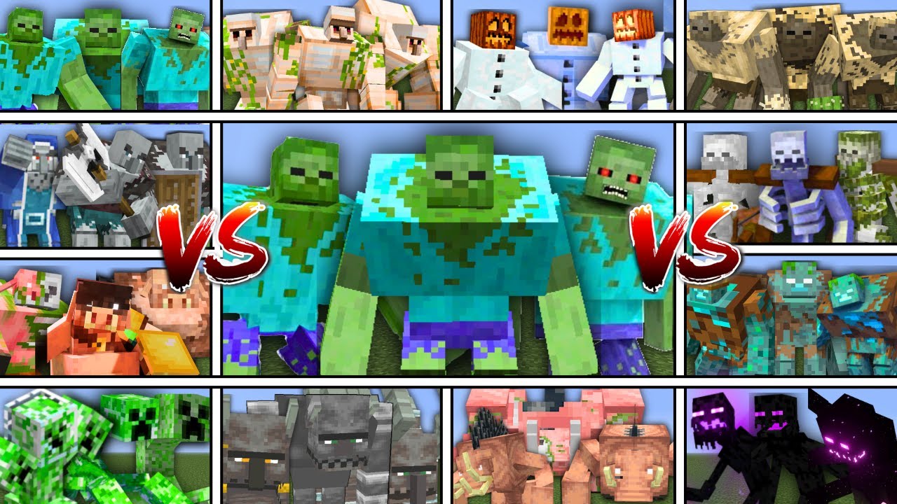 ALL MUTANT ZOMBIES vs ALL MUTANT MOBS in Minecraft Mob Battle - YouTube