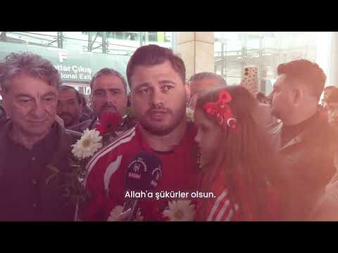 Dünya güreş tarihine adını yazdıran sporcumuz Rıza Kayaalp’i büyük bir gurur ve coşkuyla karşıladık