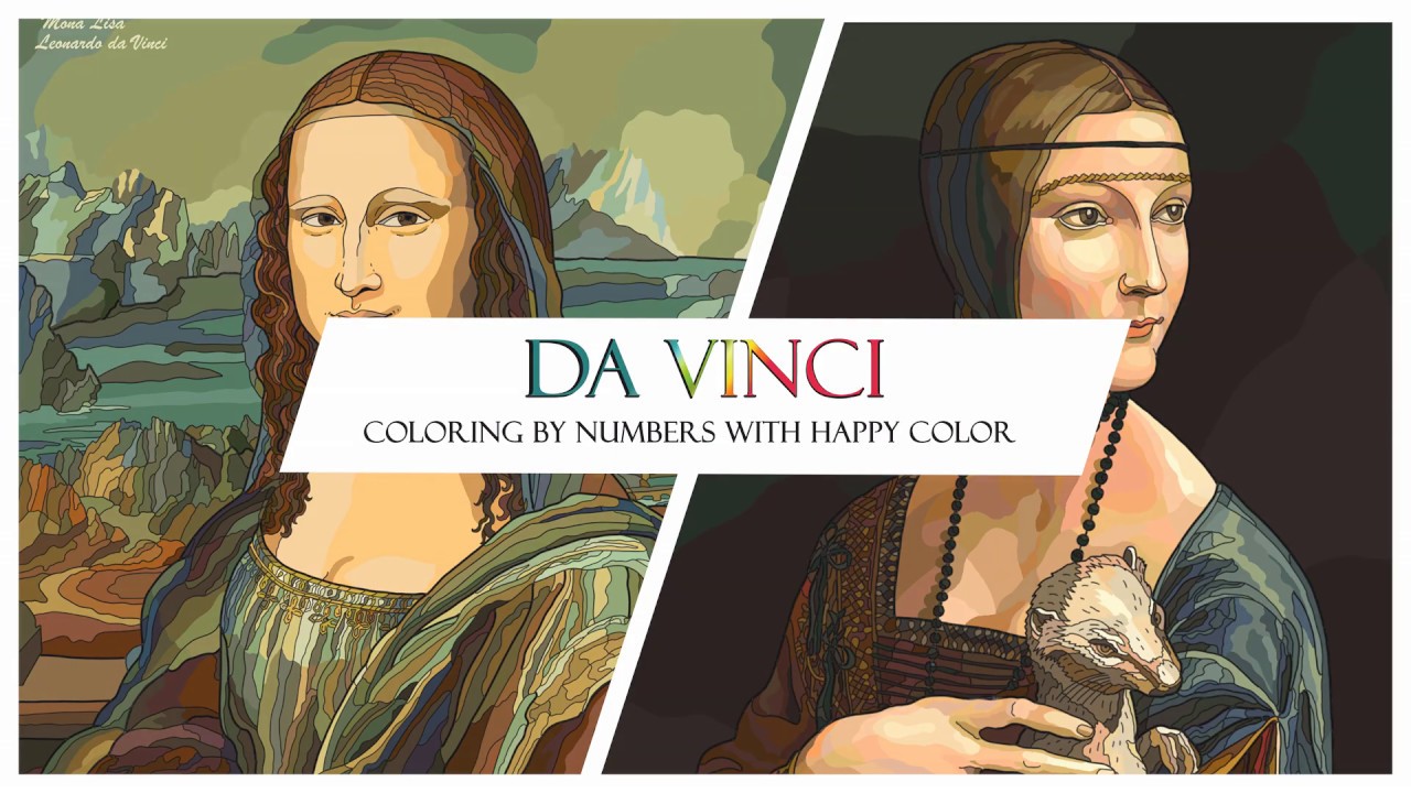 Coloring by numbers (Happy color). Leonardo Da Vinci - YouTube