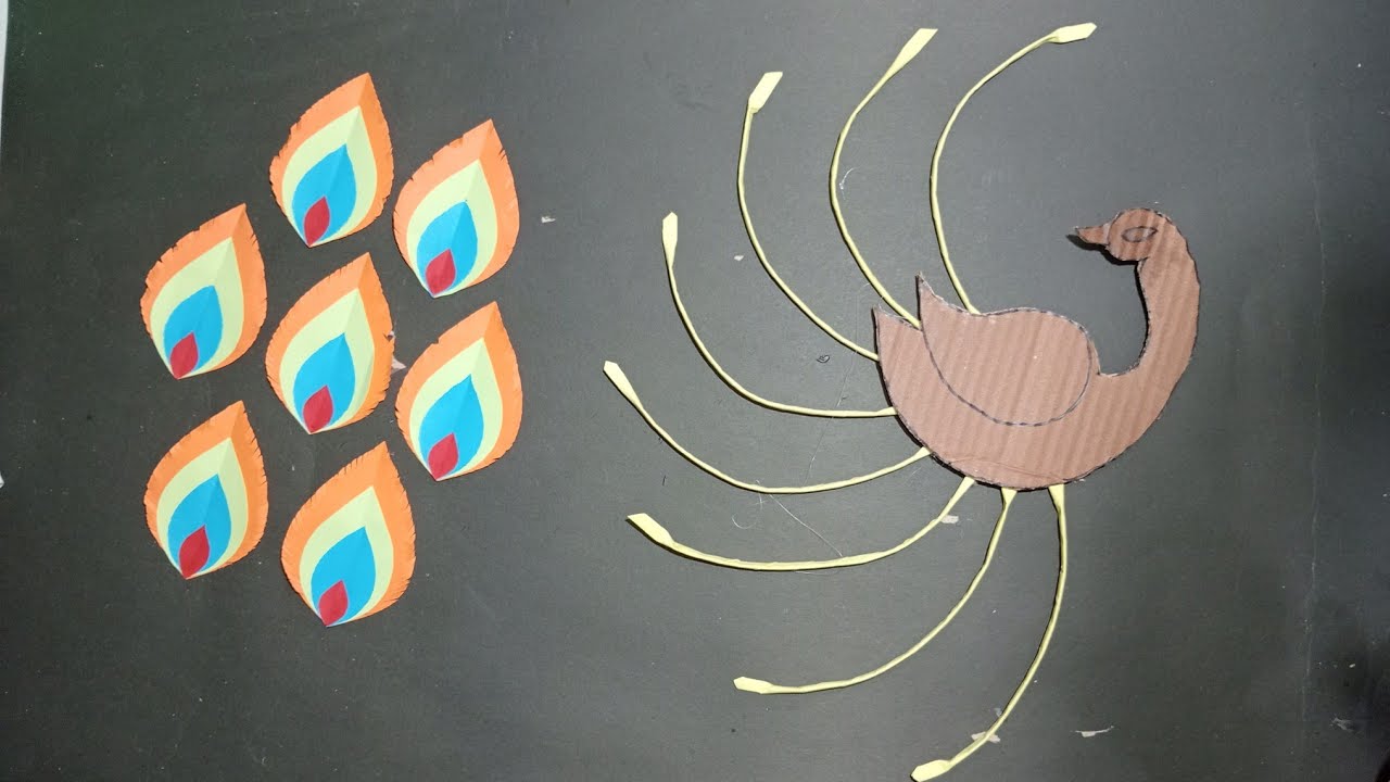 Amazing peacock 🦚 wall hanging using Cardboard and colour paper 🗞️ ...