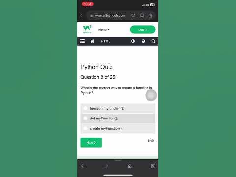 W3 python quiz interview questions - YouTube