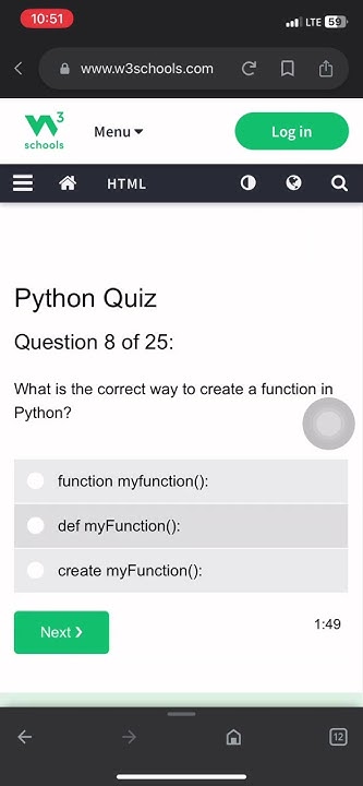 W3 python quiz interview questions - YouTube