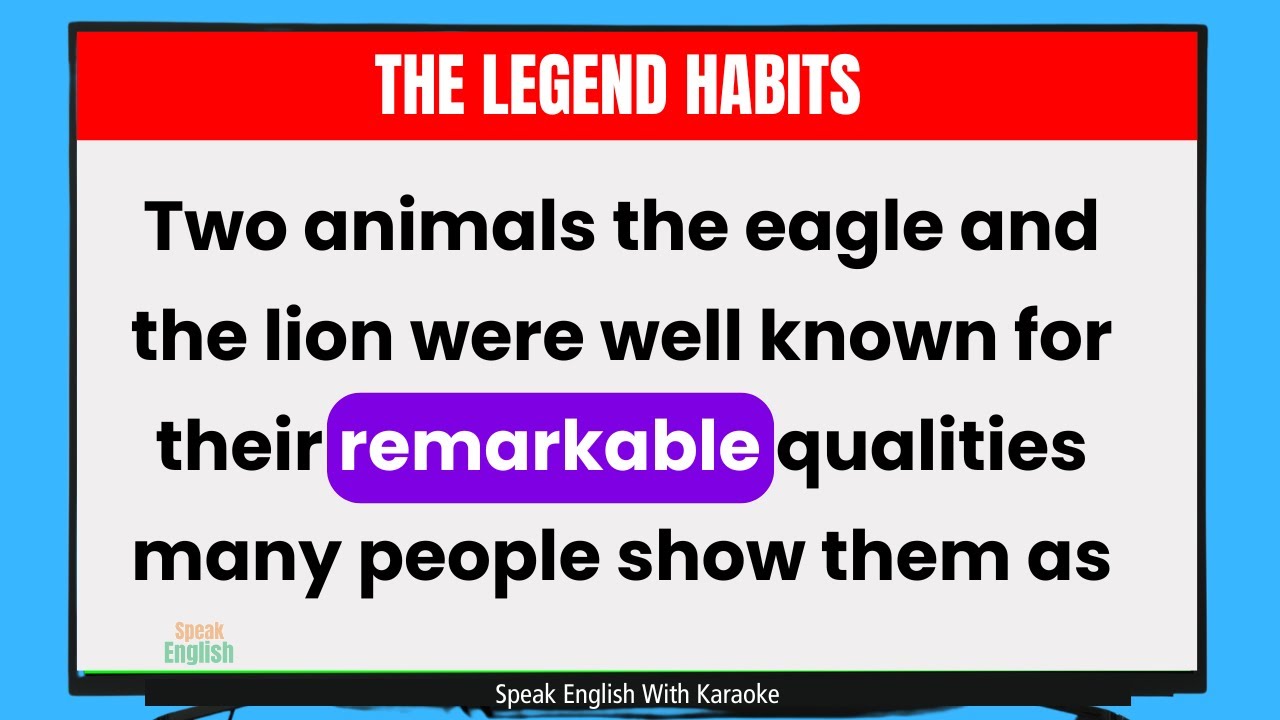 The Legend | Speak English with Motivational Stories | English Reading ...