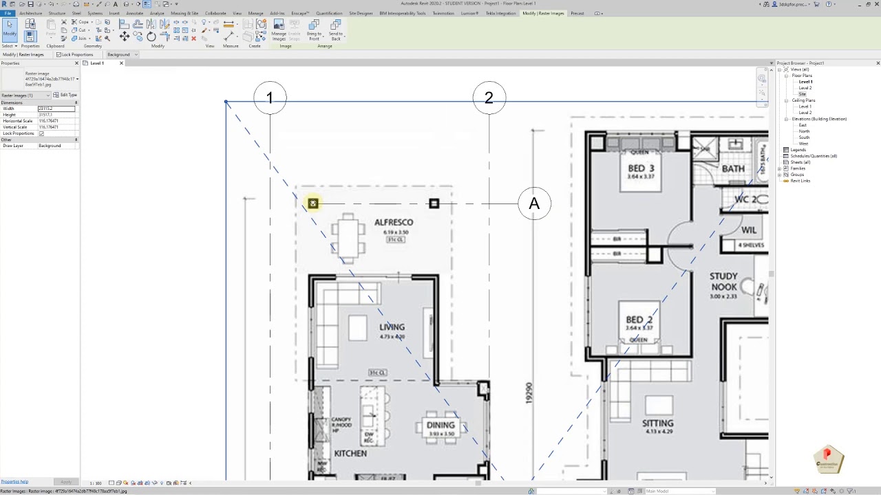 Revit การปรับ Scale รูปภาพเพื่อนำมาร่างแบบต่อ - YouTube