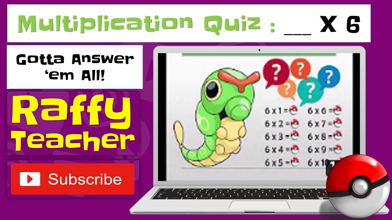 Multiplication Quiz /6x6/ Gotta Answer 'em All / #PokemonEdu - YouTube