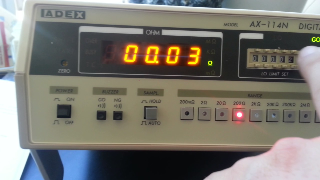 ADEX AX-114N 릴레이, 스위치, 커넥터등의 접촉저항 저저항(0.01mΩ) ~ 고저항 (19.999MΩ ) 측정에 최고의 성능을 발휘 - YouTube