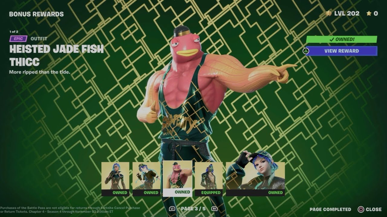 How to Unlock Heisted Jade Fish Thicc Skin Style in Fortnite | Battle ...