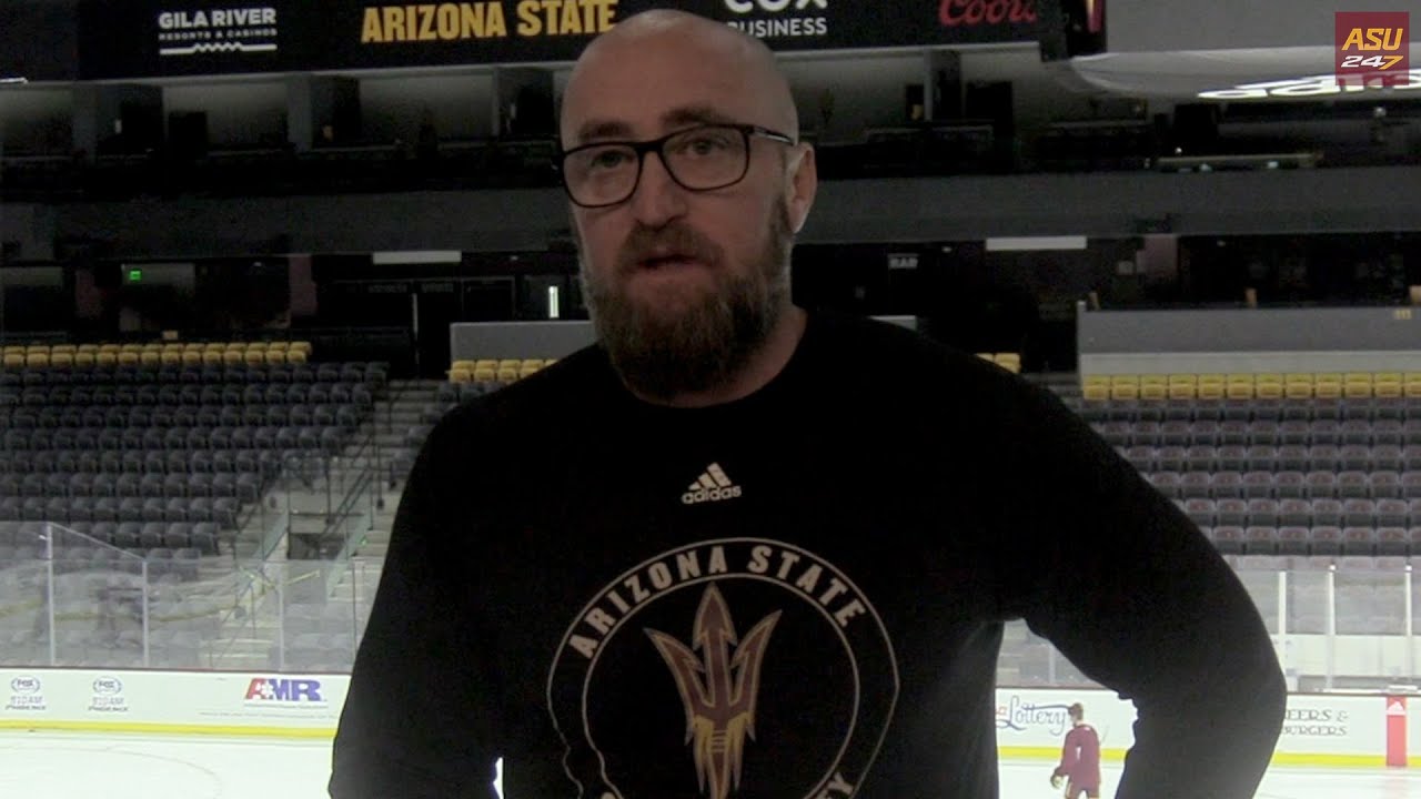 ASU hockey head coach Greg Powers' first press conference ahead of the ...