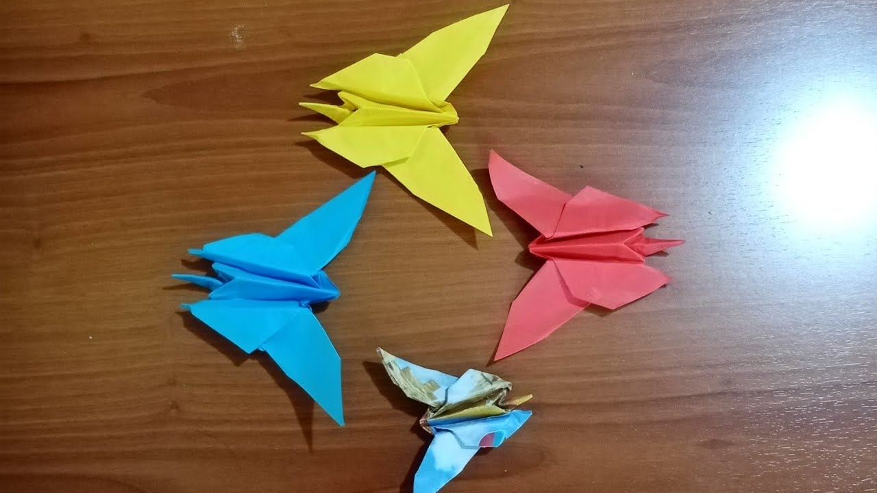 Origami Butterfly fluttering itd wings of paper - YouTube