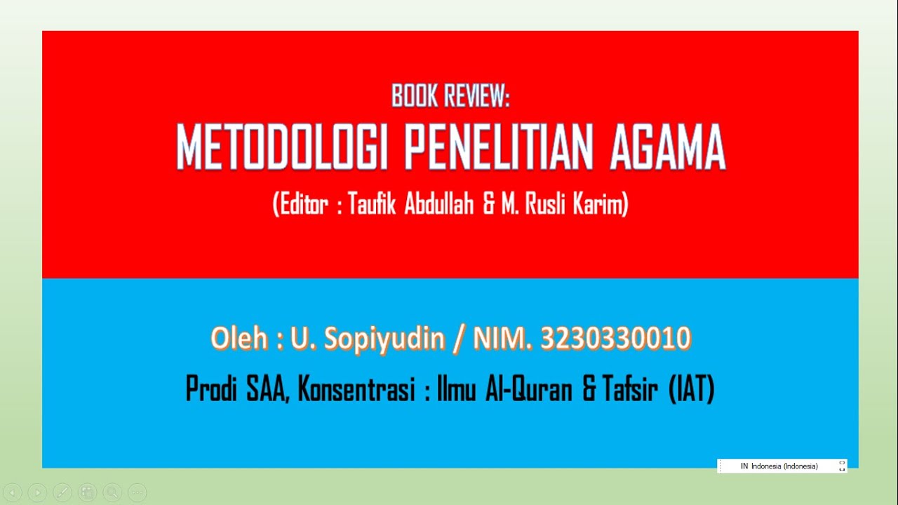 METODE PENELITIAN AGAMA II Ed. Taufik Abdullah & M. Rusli Karim II Book ...