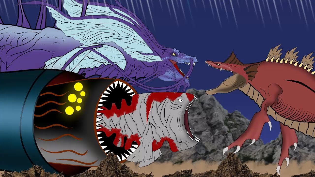 Sea Eater Vs Worm Vs Bloop Vs Godzilla Aquatilis Vs Titanus Tiamat Youtube