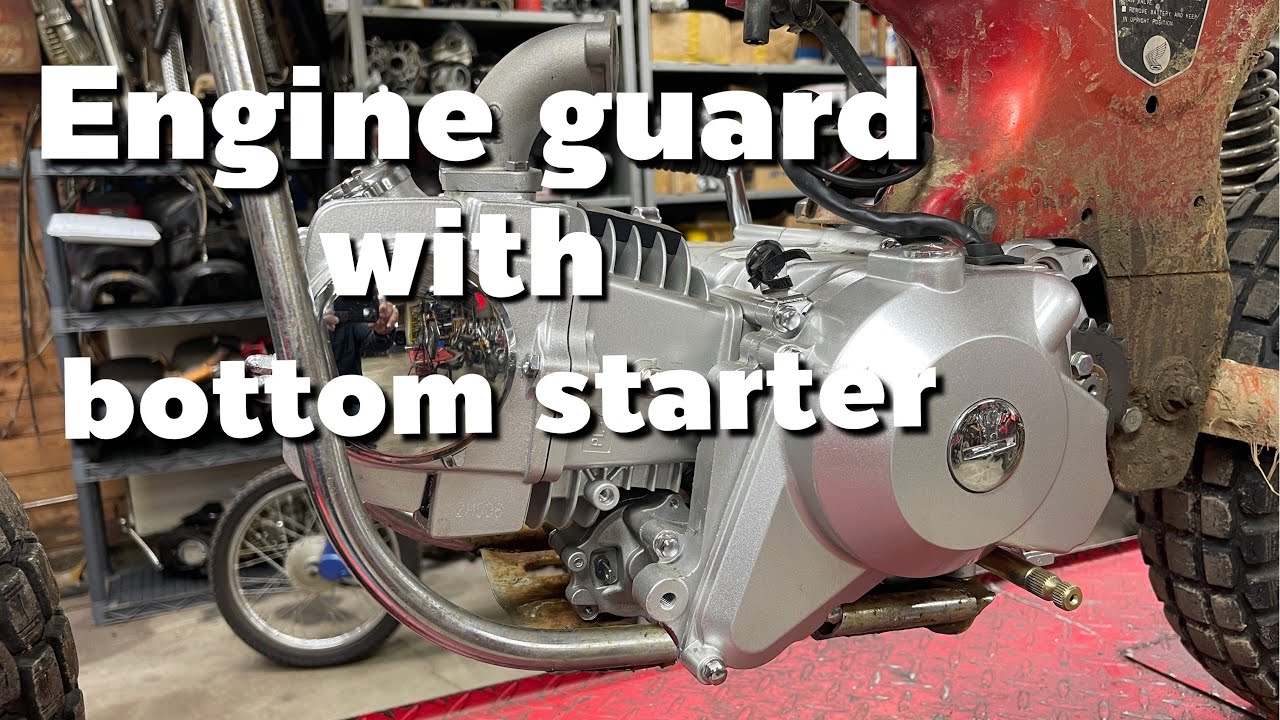 Honda CT70 engine guard on Icebear Champion. - YouTube
