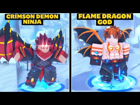 Crimson Demon Ninja vs Flame Dragon God Evolving in Anime Defenders ...