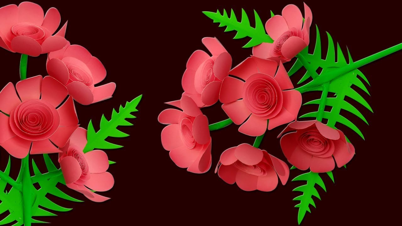 Paper Stick Flower | How to Make Beautiful Paper Stick Flower For Room ...