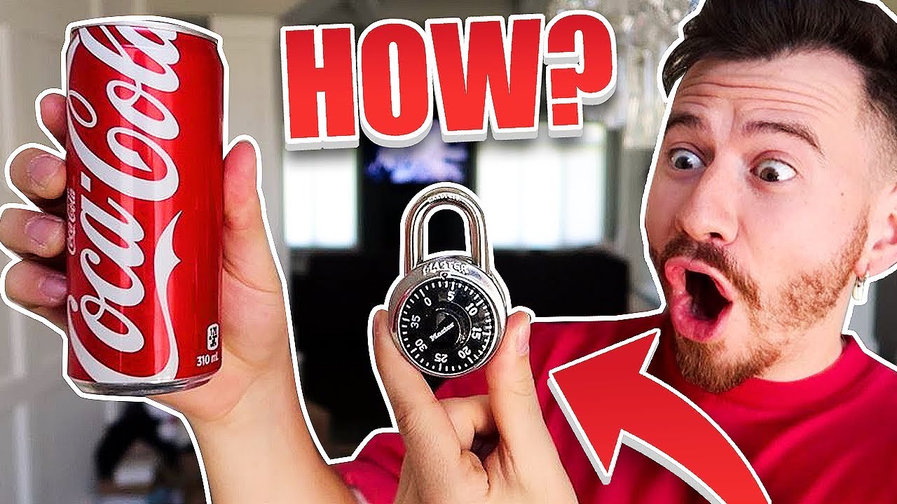 IMPOSSIBLE TRICK - How To Open Any Lock With a Coke Can! *TOP 5 BAR ...