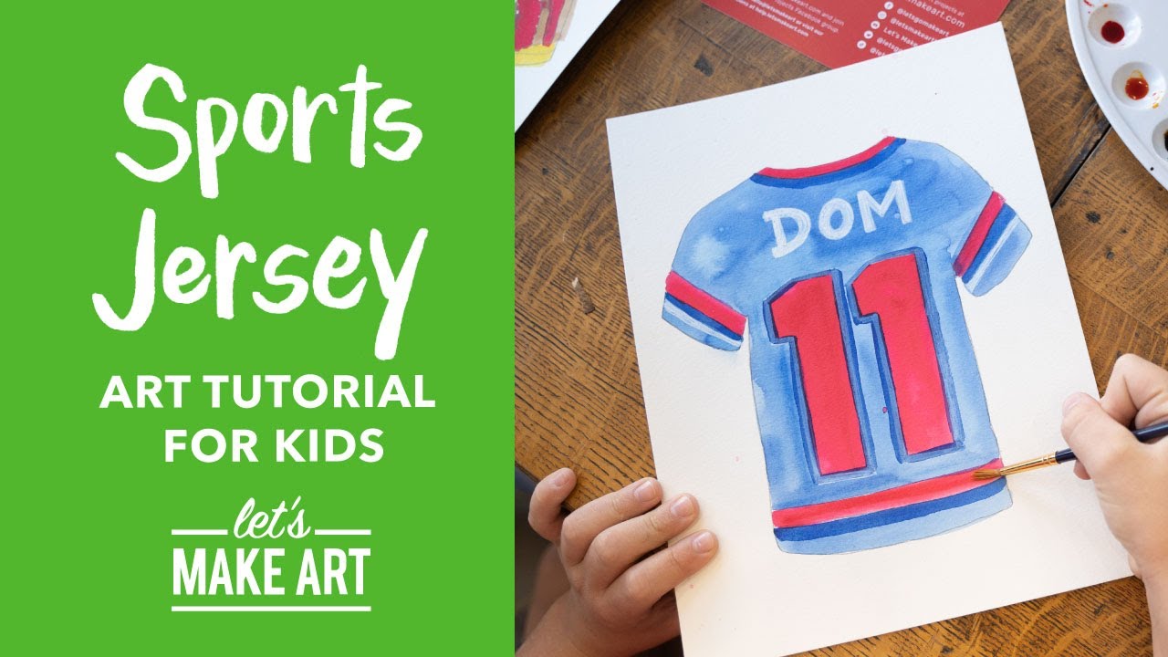 Sports Jersey ⛹️‍♂️ Easy Kids Watercolor Art Lesson by Nicole Miyuki of ...