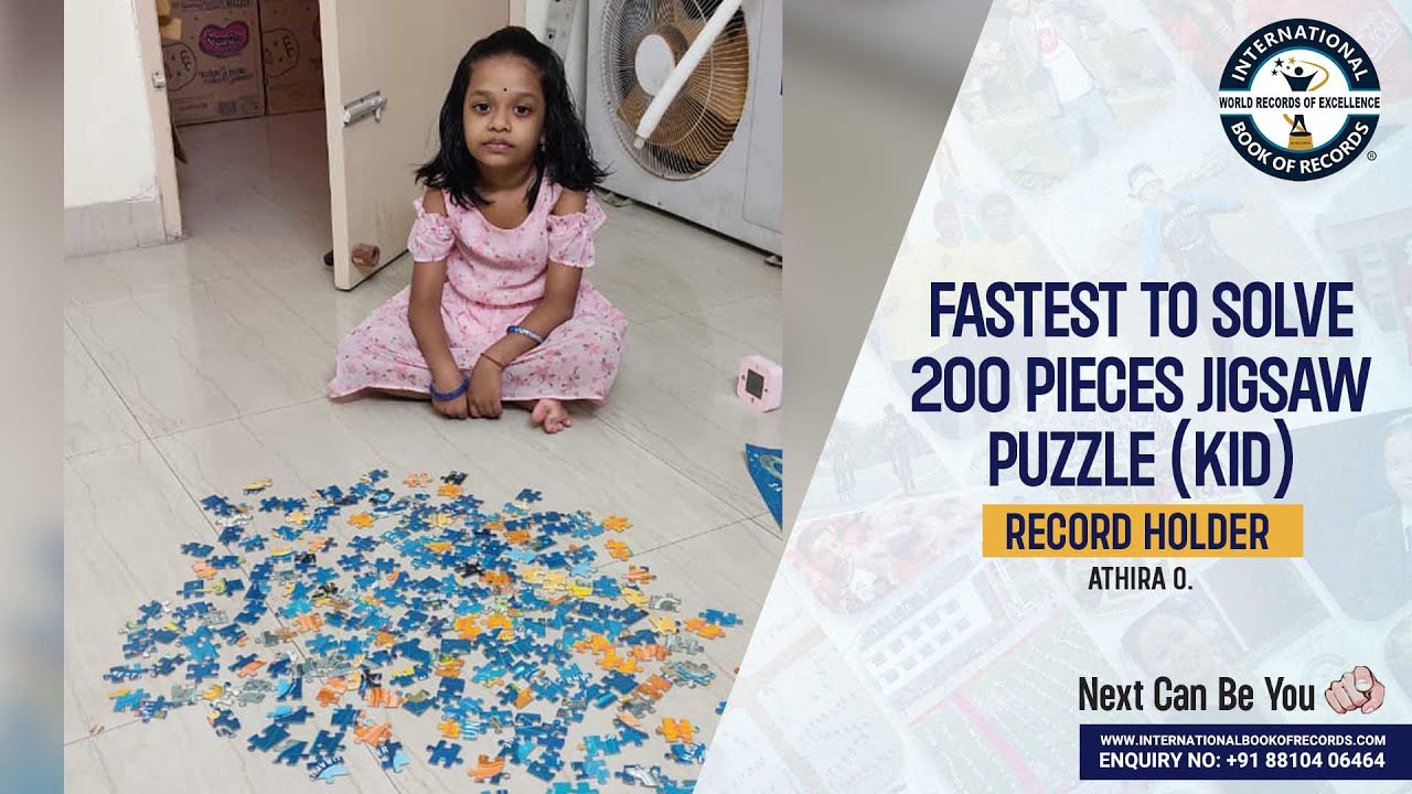 FASTEST TO SOLVE 200 PIECES JIGSAW PUZZLE KID - YouTube