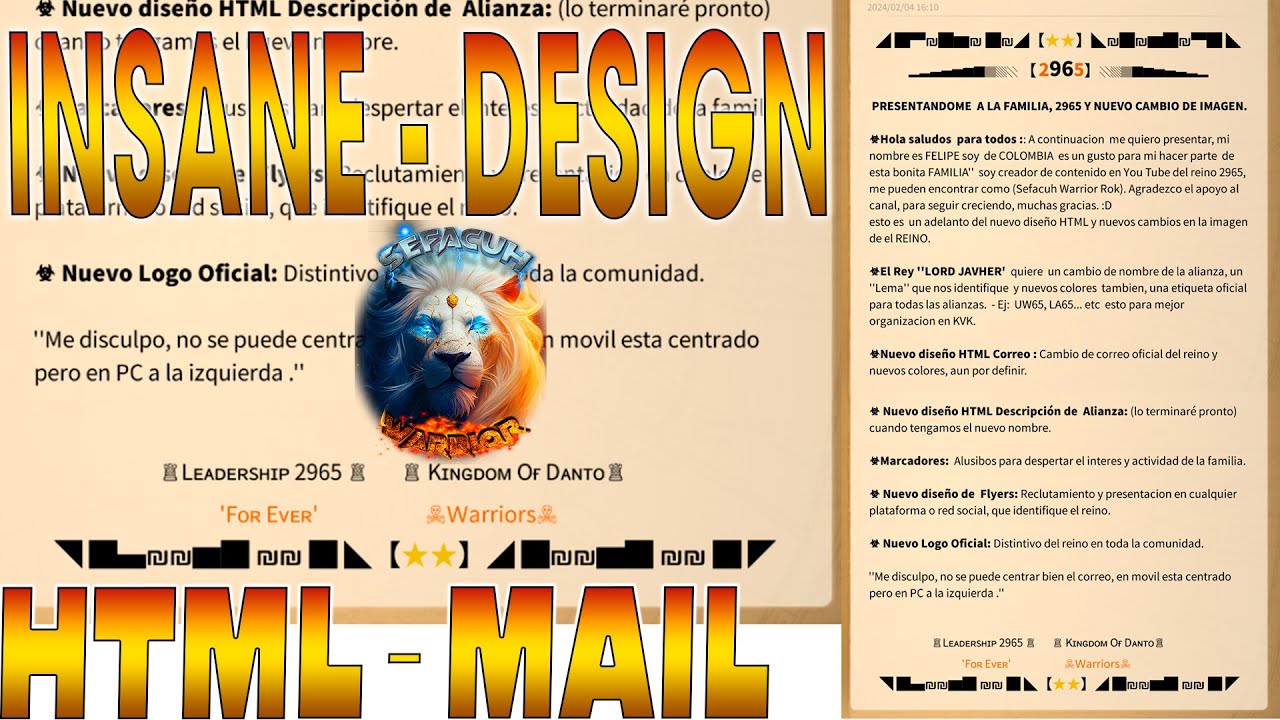 INSANE DESIGN - HTML MAIL - DISEÑO DE CORREO LOCO - RISE OF KINGDOMS ...