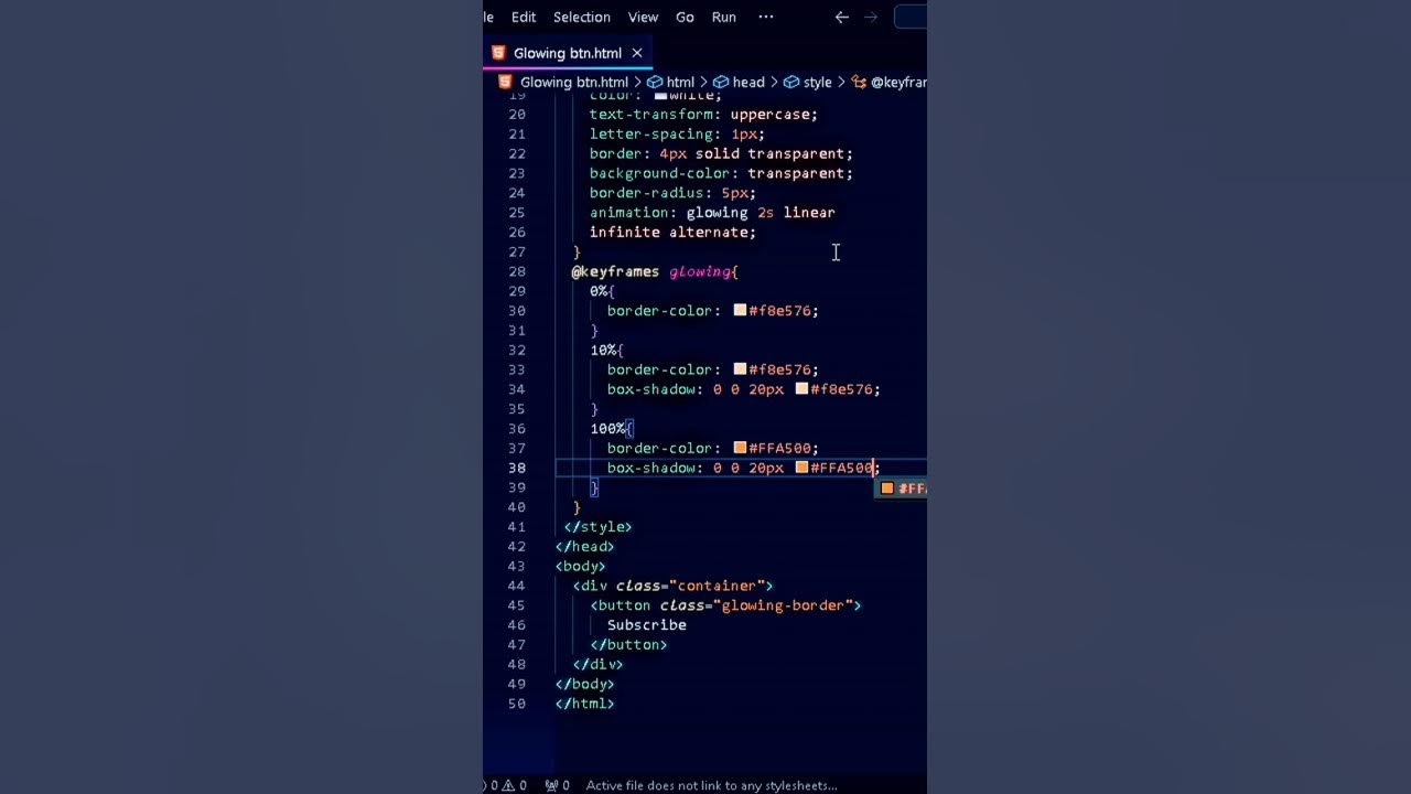 Glowing Button Html Css Youtube