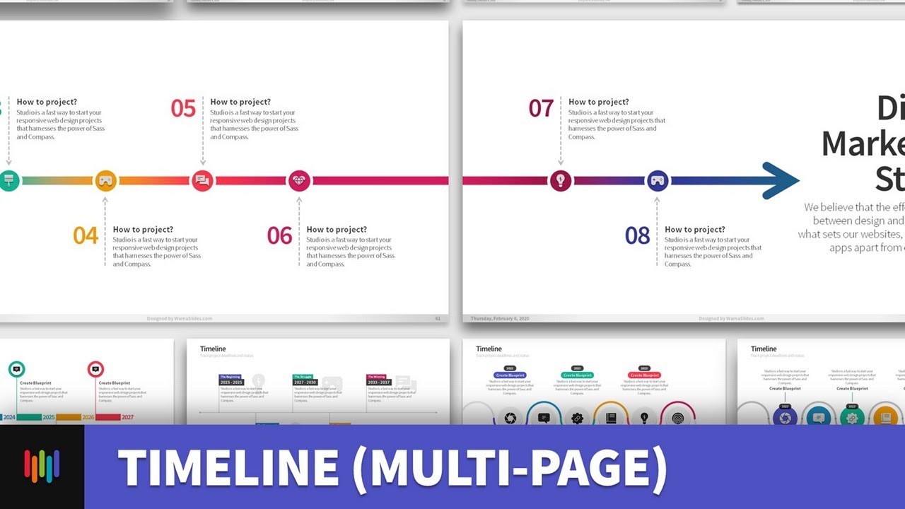 Multi-Page Project Timeline & History PowerPoint Templates - YouTube