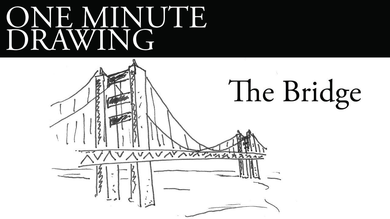 INK DRAWING OF BRIDGE - UNDER ONE MINUTE - #DRAWEVERYDAY - TIME LAPSE ...