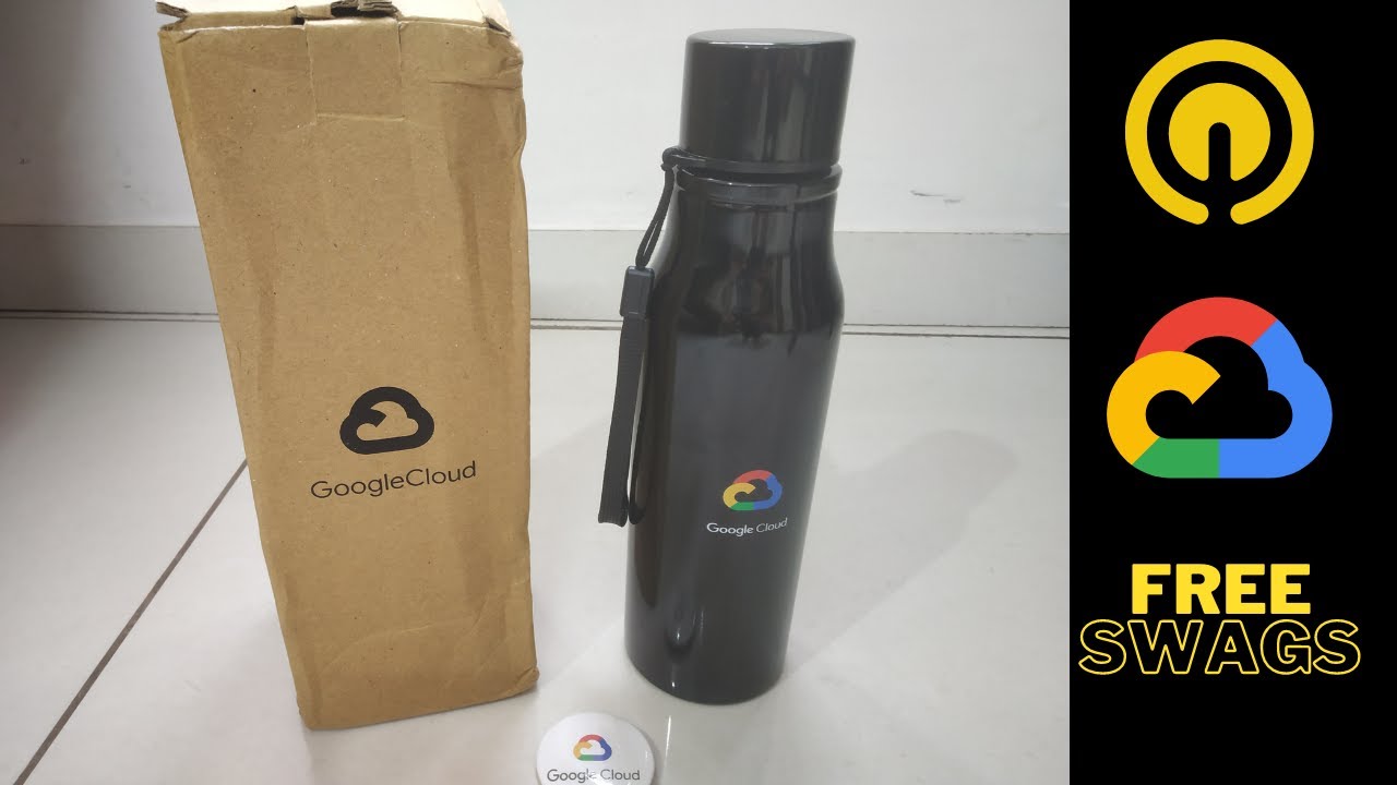 Unboxing Google Cloud Swags | Google Cloud Black Steel water Bottle ...
