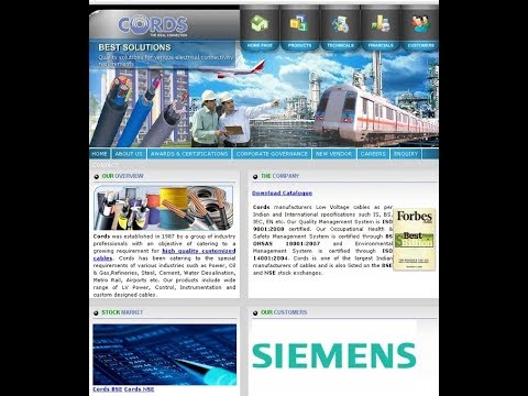 Cords Cable Industries Limited !! {Latest update 2018} - YouTube