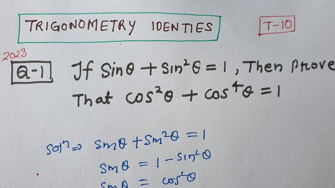 (Q-1)Trigonometry Identities [T-10] Questions Class-10 - YouTube