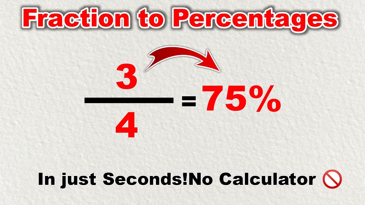 Fraction to Percentages: How to Convert Fractions to Percentage | Step ...
