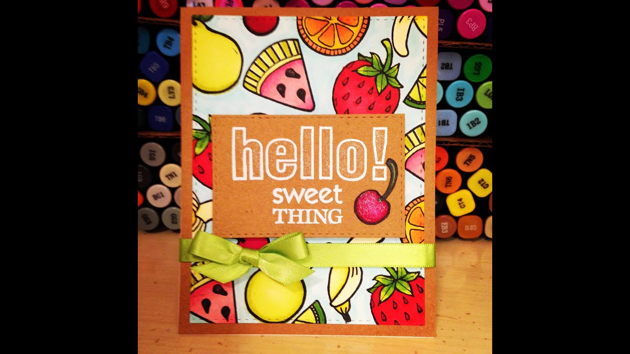 Hello! Sweet Thing Card (Tutorial using Spectrum Noir Markers) - YouTube
