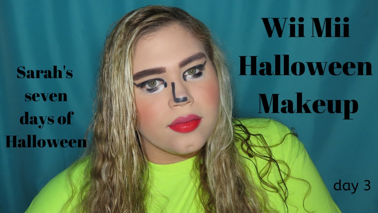 Wii Mii Easy Halloween Makeup - Sarah’s 7 Days of Halloween - YouTube
