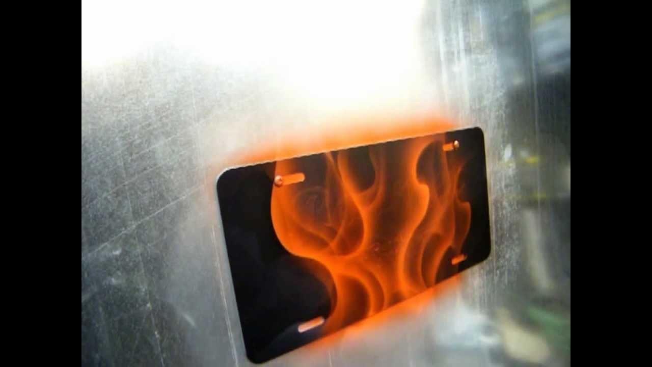 How to paint fire on a licence plate. - YouTube