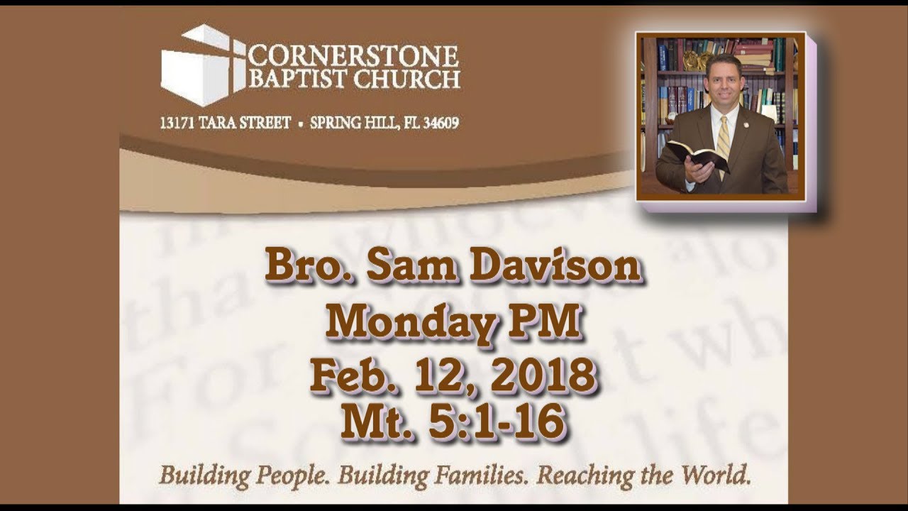 Monday PM Feb 12 2018 Sam Davison - YouTube