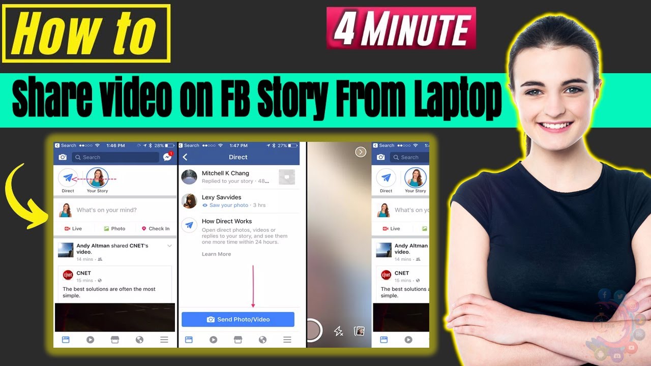 How to share video on facebook story from laptop 2024 - YouTube