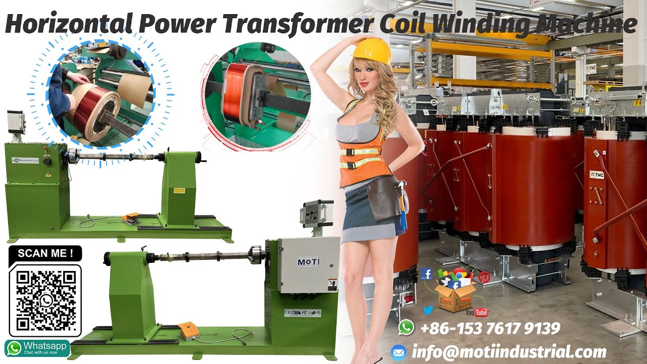 Manual Transfomer Horizontal Coil Winding Machine HV LV Coil Winding ...