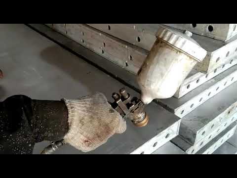 Lacquer coating Aluminum formwork - YouTube