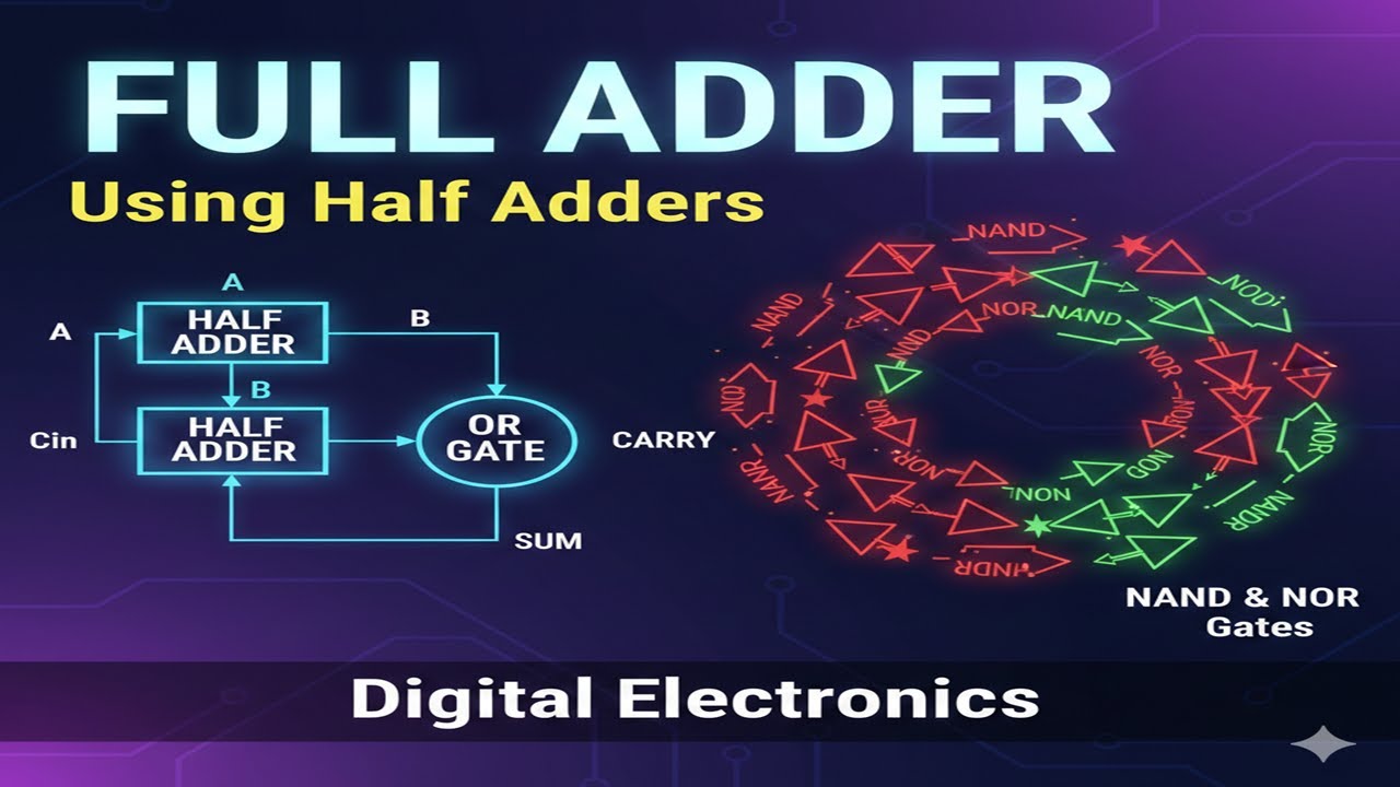 Full Adder | Full Adder Using Half Adder | NAND & NOR Gate ...