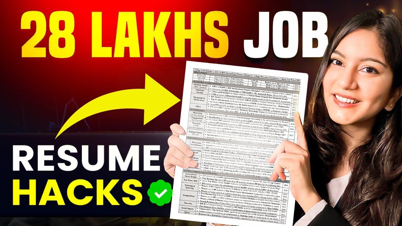 This Resume Got Me a 28L+ Job Revealing SECRET Resume Hacks - YouTube
