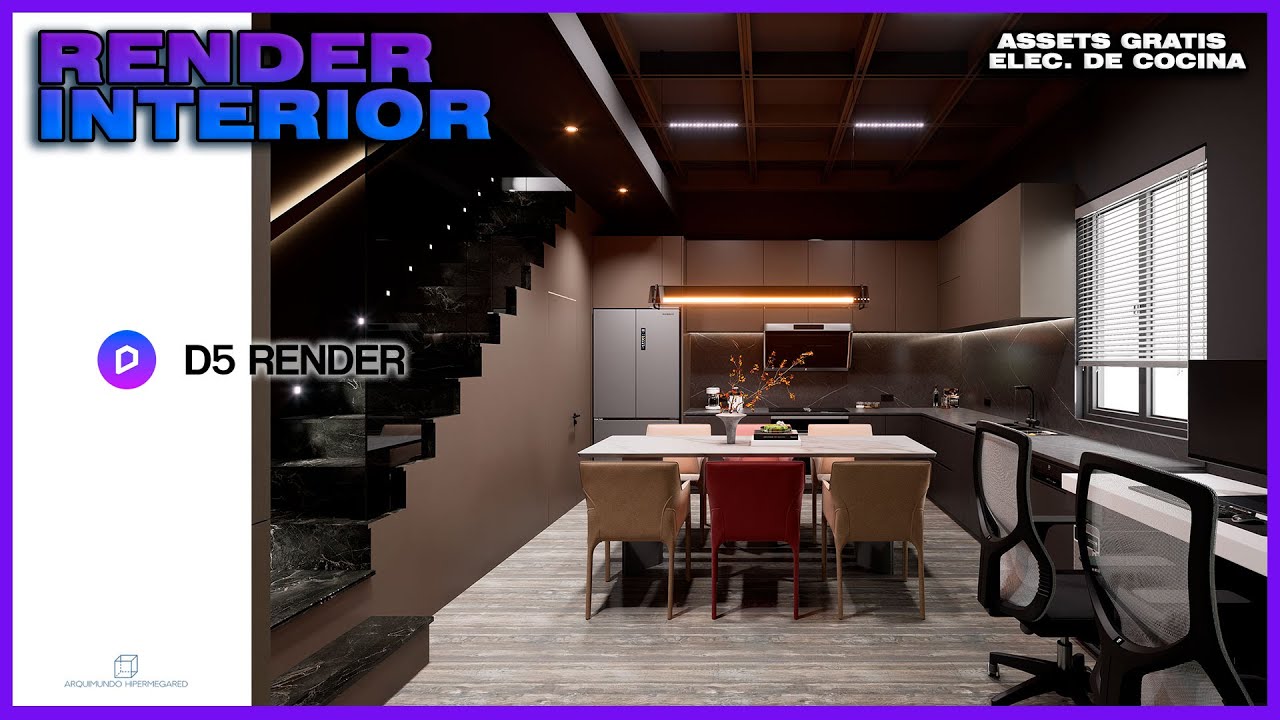 TUTORIAL RENDER INTERIOR | D5 RENDER 2.8 | ASSETS GRATIS | LLENA TU COCINA DE NUEVO - YouTube