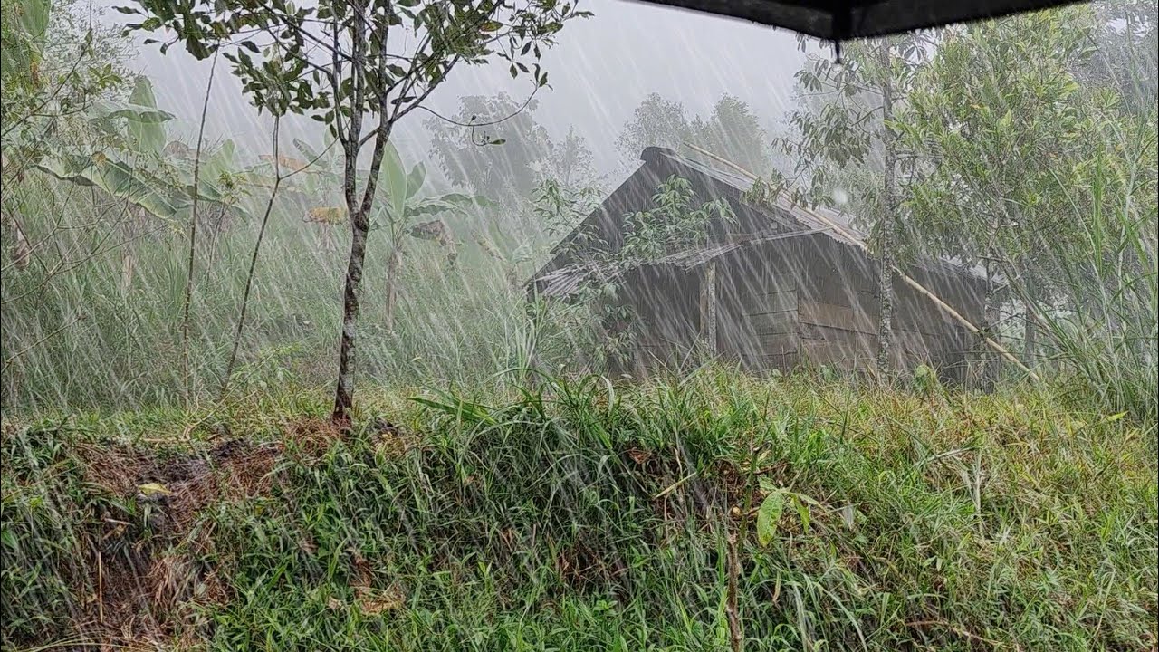 Super heavy rain and strong thunder hit Indonesia's villages, very ...