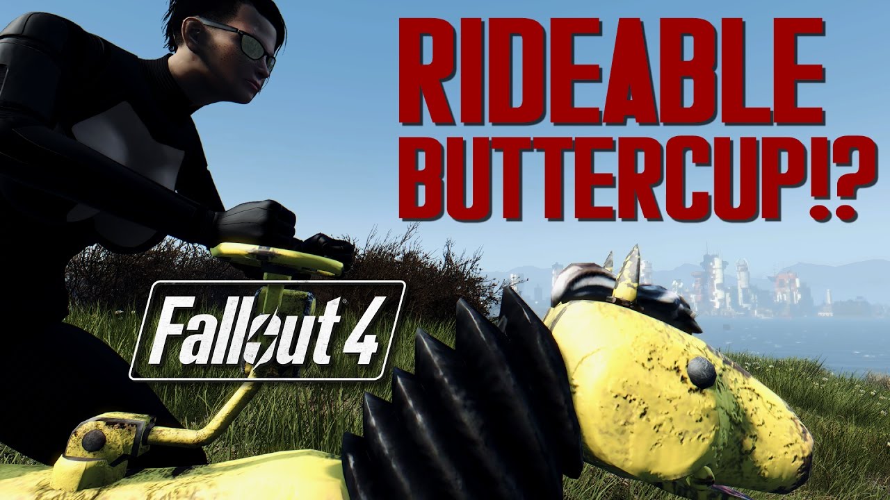 RIDEABLE GIDDYUP BUTTERCUP!? - Fallout 4 Mod Review PC - YouTube