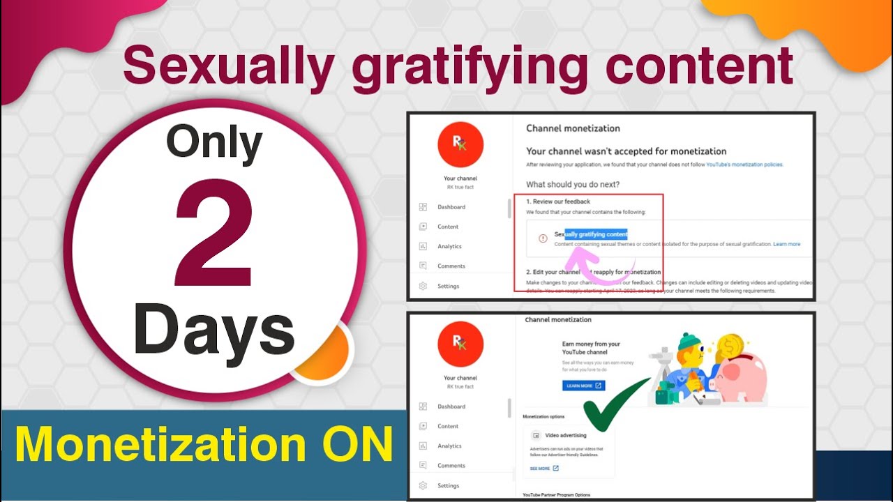 Sexually gratifying content and Reused Content Monetization on YouTube 2023 - YouTube