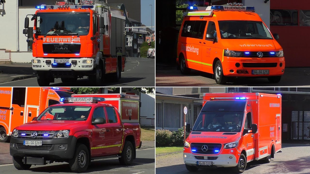Einsatzfahrten der Feuerwehr und Rettungsdienst in stadt Solingen ...