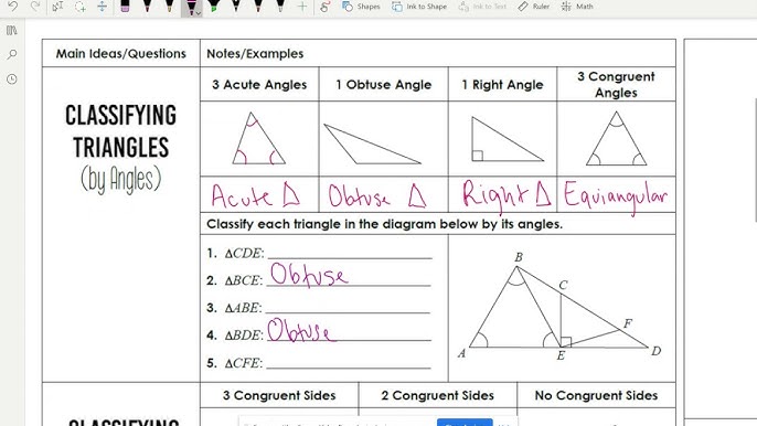Classifying Triangles By Sides And Angles Worksheet Answers 13