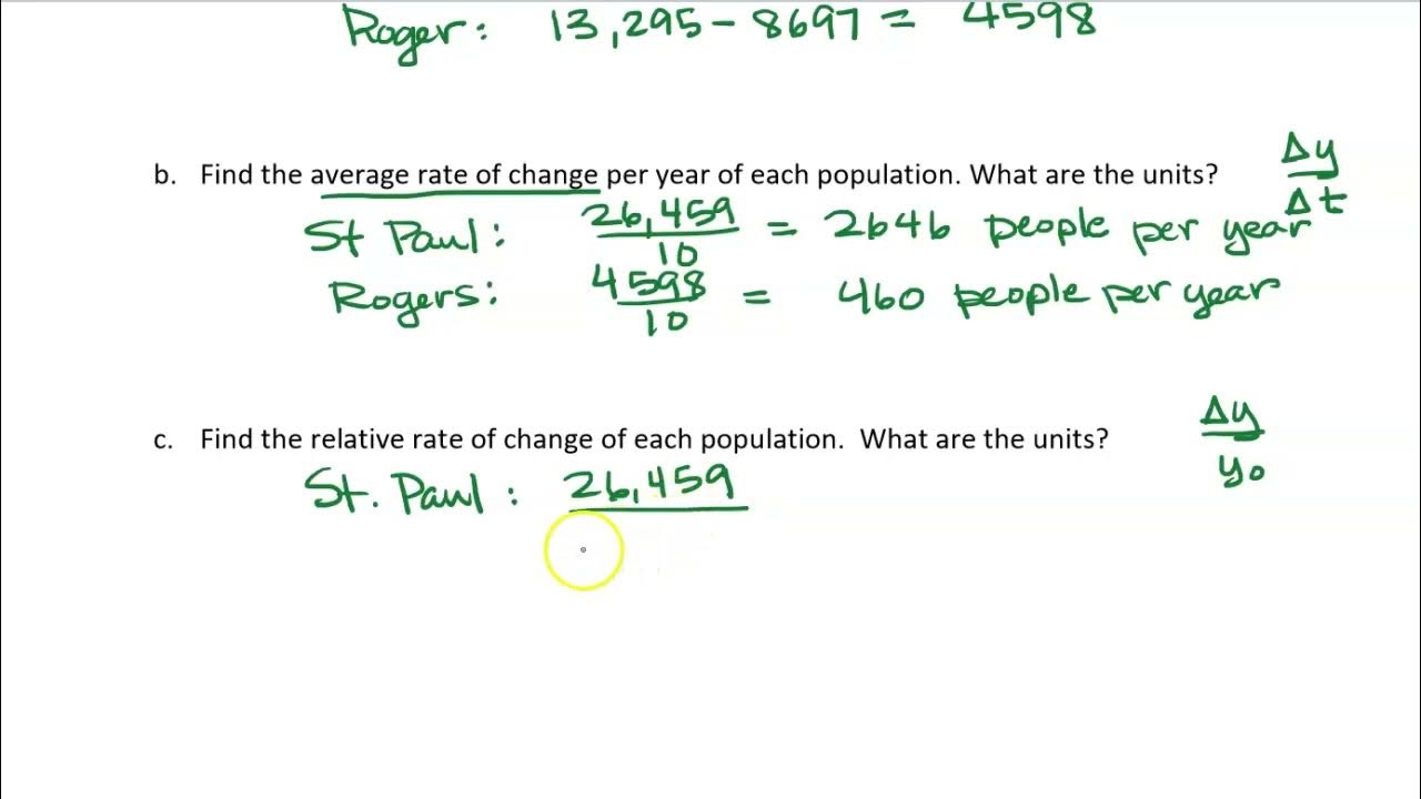 2.1 Average Rate of Change and Relative Change: Example 4 - YouTube